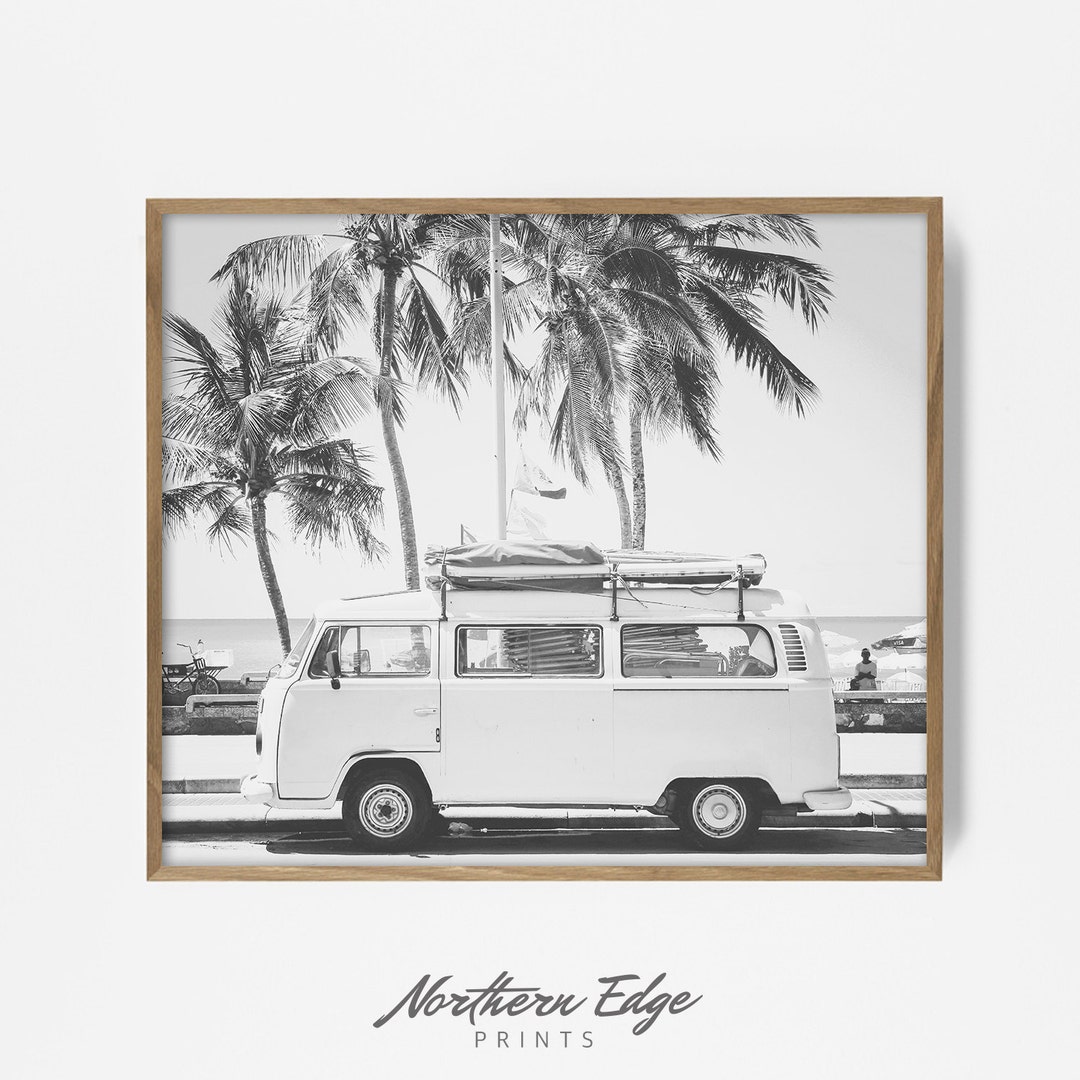 Bus Print, Retro Photo, Vw Bus Art, Boho Wall Art, Vintage Beach Print ...