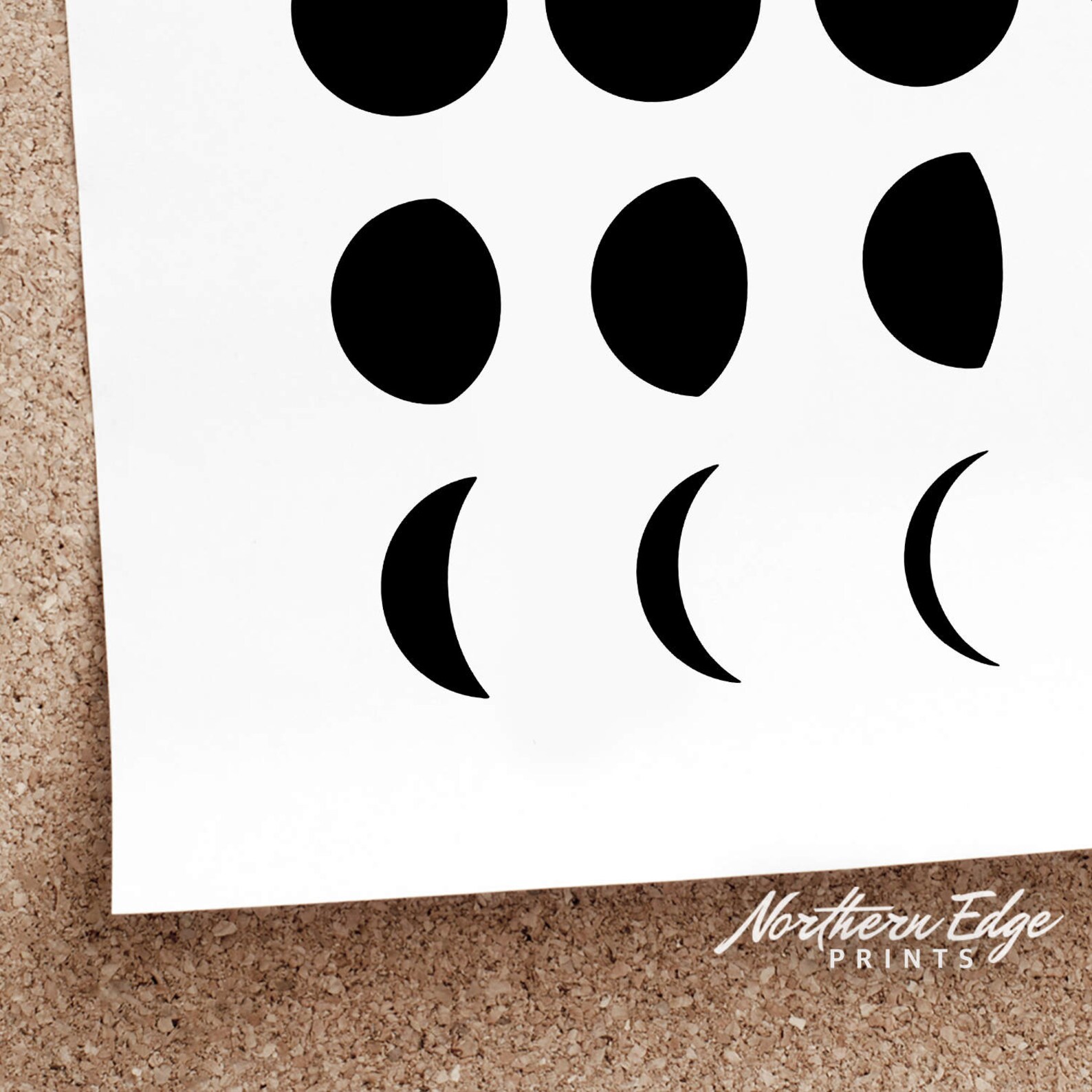 Moon Phases Print, Moon Print, Moon Phase Art, Printable Moon Art ...