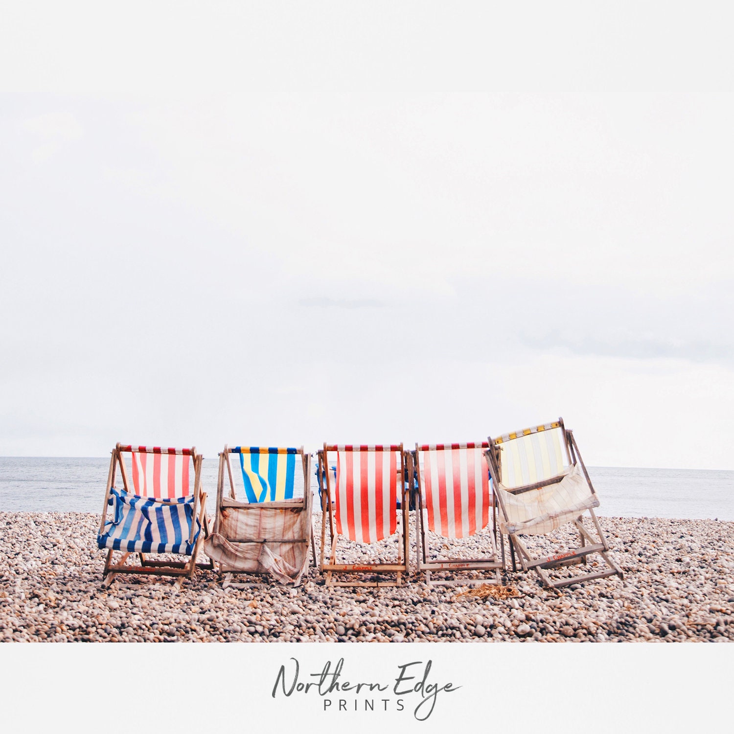 Retro Beach Chair Print, Retro Wall Art, Beach Chair Art, Colorful ...