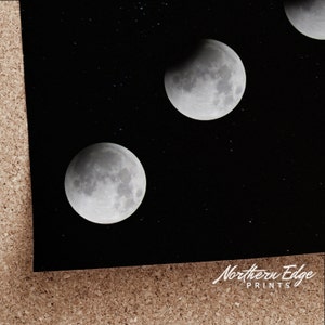 Blood Moon Progression, Printable Moon Art, Night Sky Art, Moon Print ...