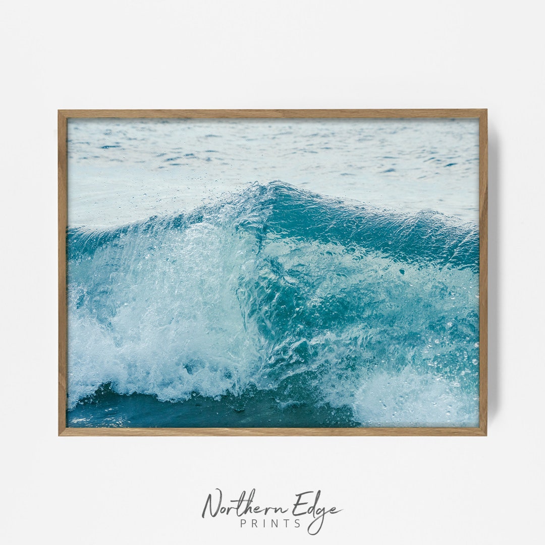 Ocean Waves, Printable Photography, Coastal Print, Colorful Photo ...