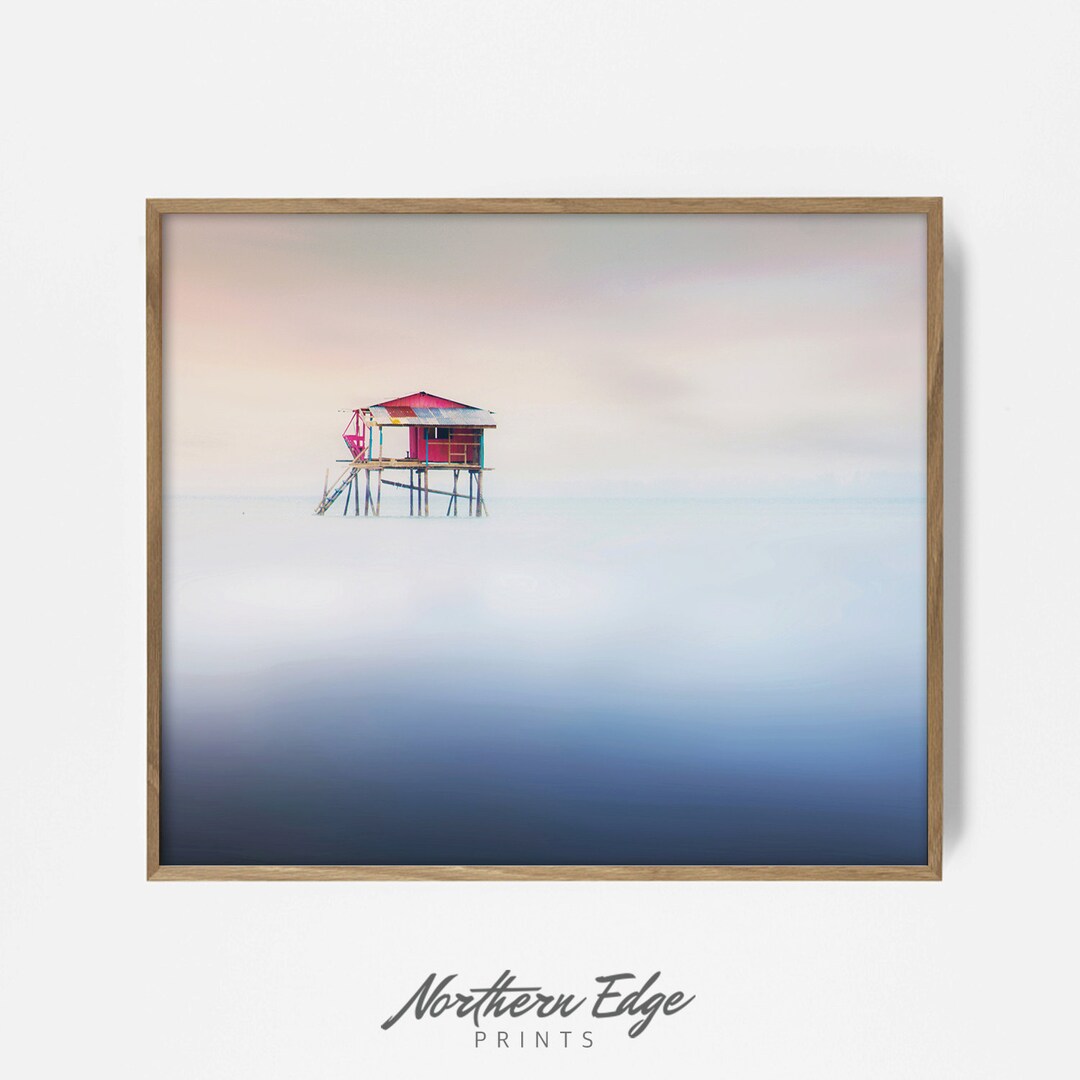 Red Lifeguard Station, Printable Photography, Coastal Print, Surf Decor ...