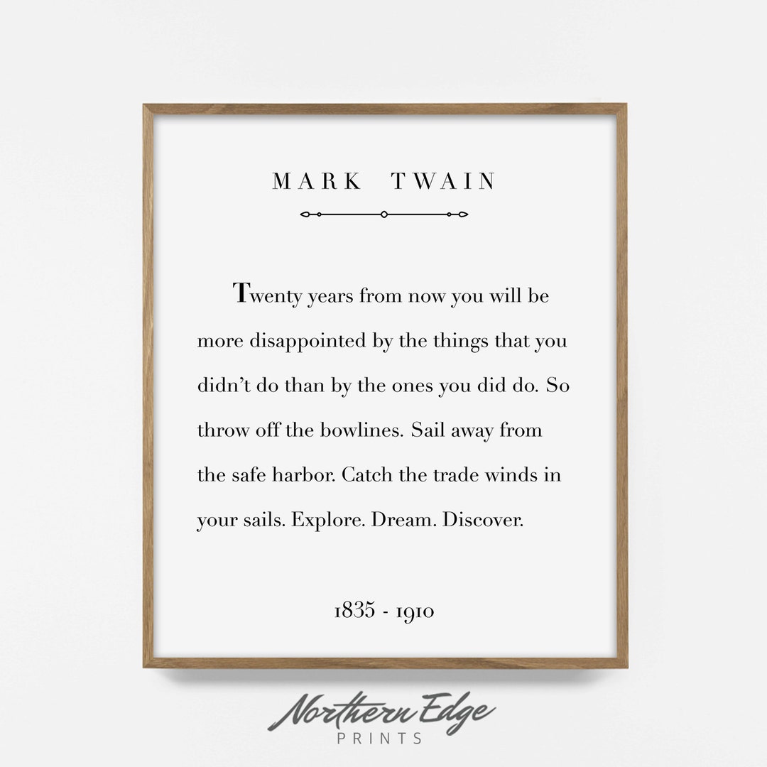 Mark Twain Print, Printable Quote, Inspirational Quote Print, Printable ...