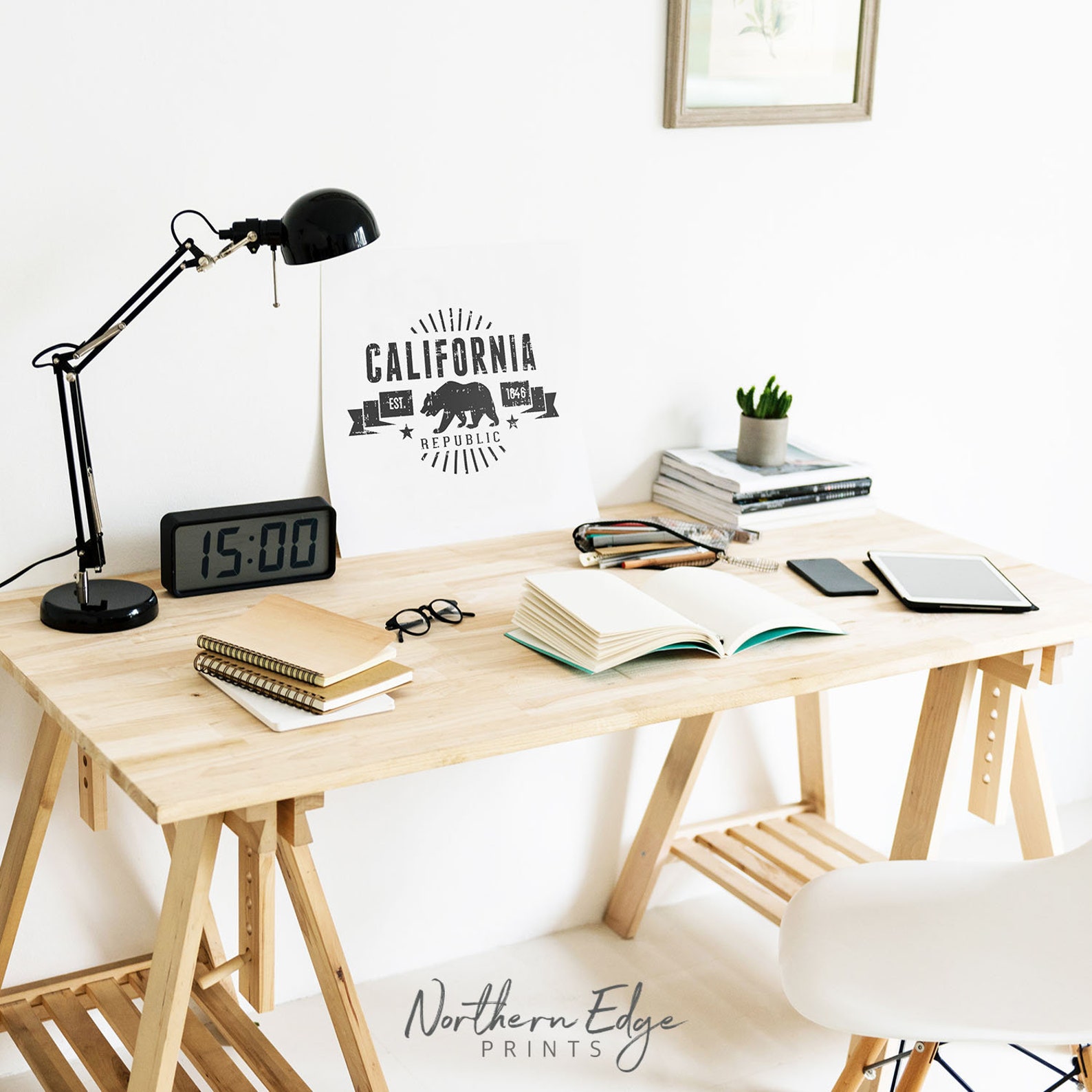 California Wall Decor, California Flag Artwork, California Décor, Surf ...