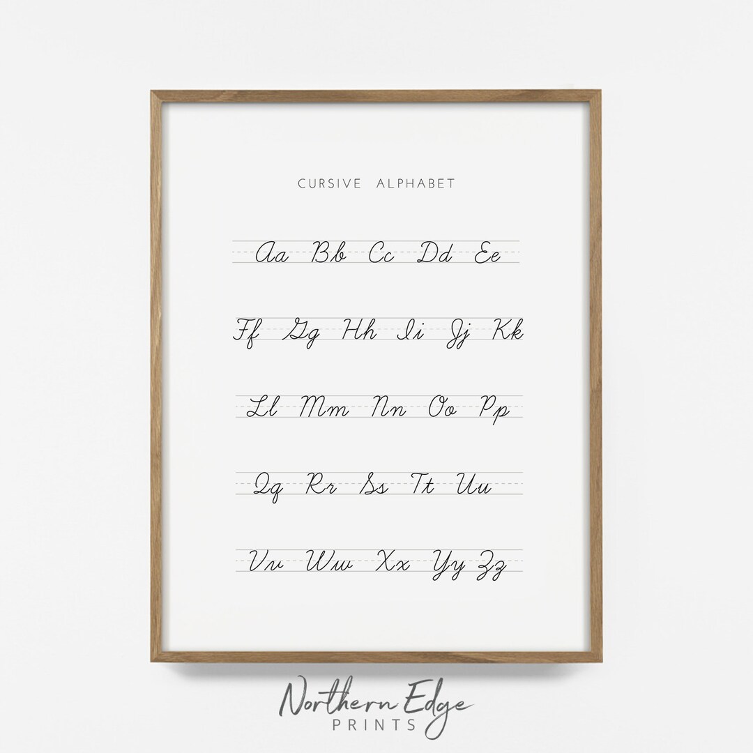 Cursive ABC Poster, Educational Poster, Cursive Poster, Alphabet Art ...