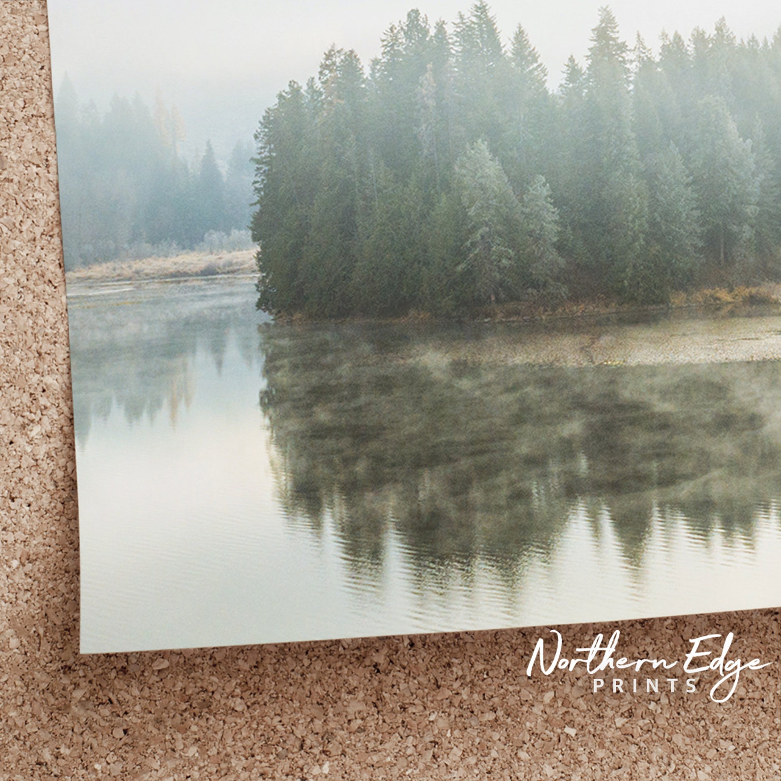 Minimalist Shore Line Print Forest Fog Print Cabin Decor | Etsy