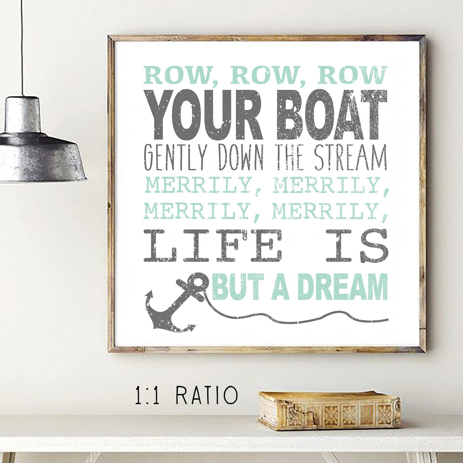 Row Your Boat Print Boat Art Nauticle Quote Print Poster | Etsy