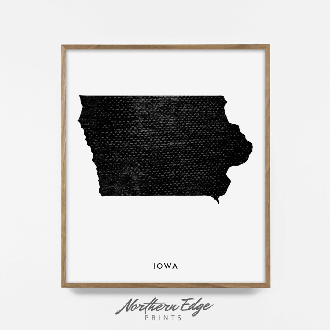 Iowa Map, Printable Art, United States Print, Printable US, Loft Style ...