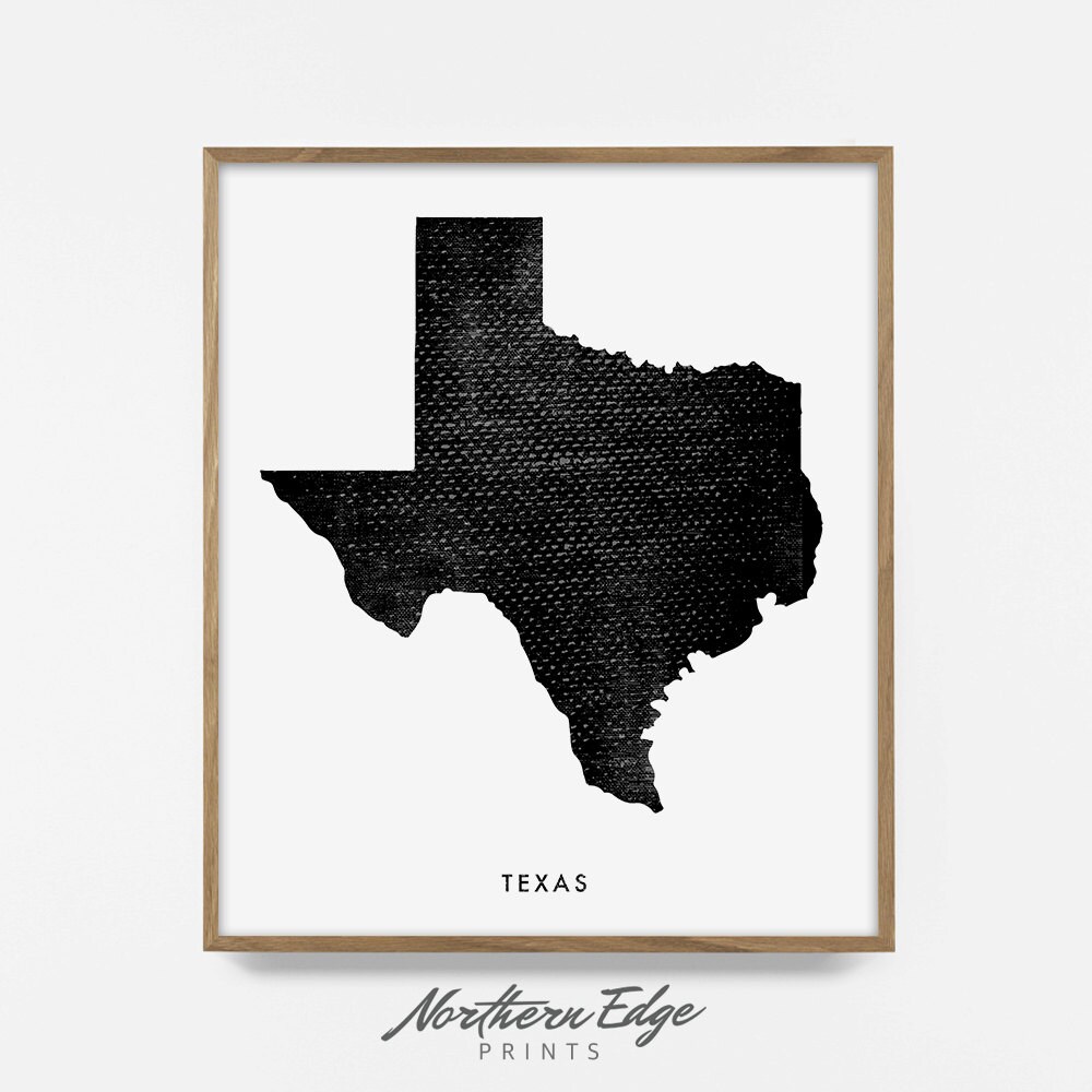 Texas Map Texas Wall Decor Texas State Print Southwest Wall | Etsy