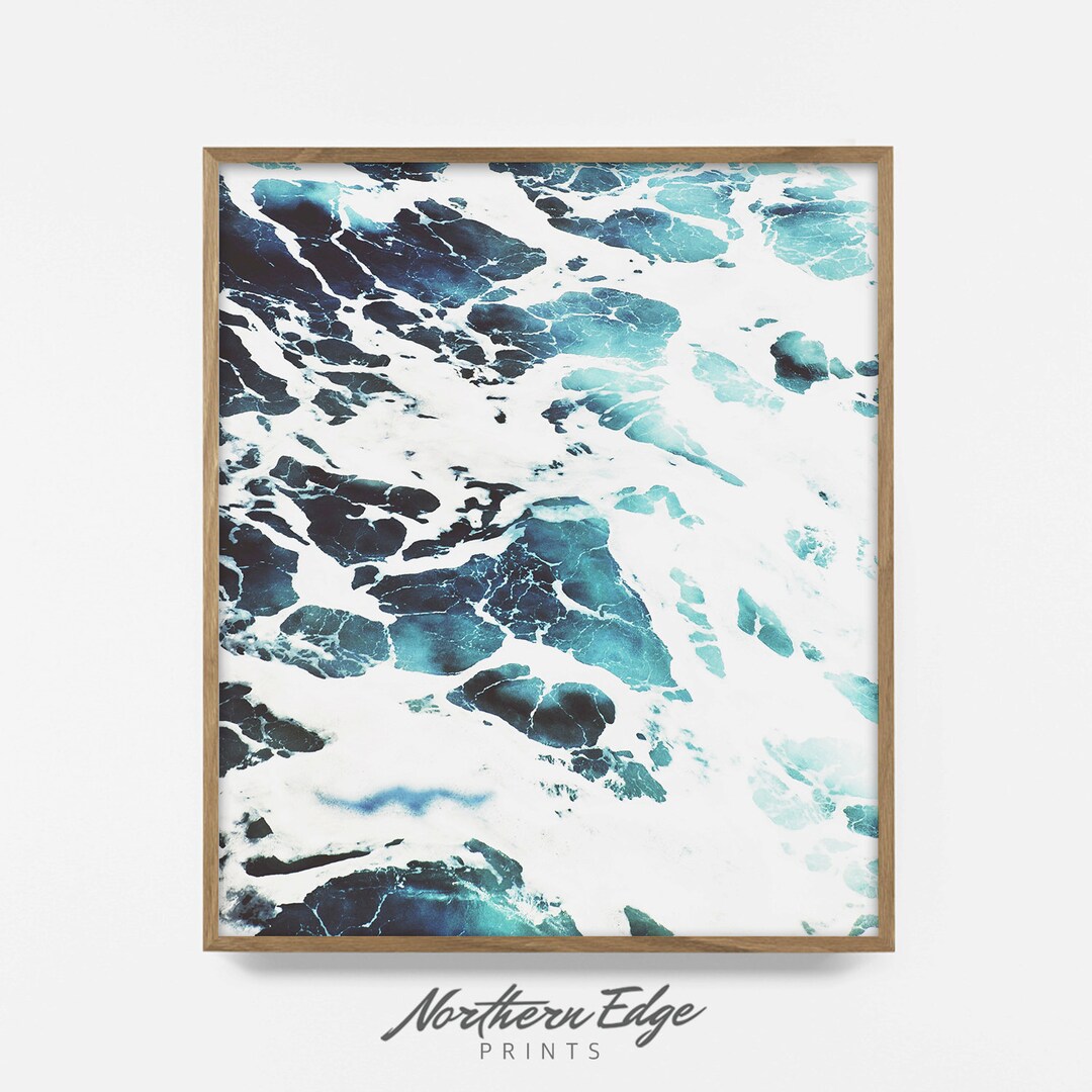 Ocean Print, Sea Foam Print, Ocean Waves, Beach Art, Coastal Decor ...