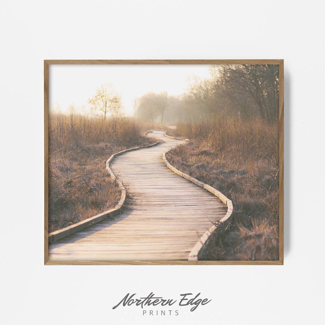 Autumn Path Art, Boardwalk Print, Fall Art, Shabby Chic Wall Art ...