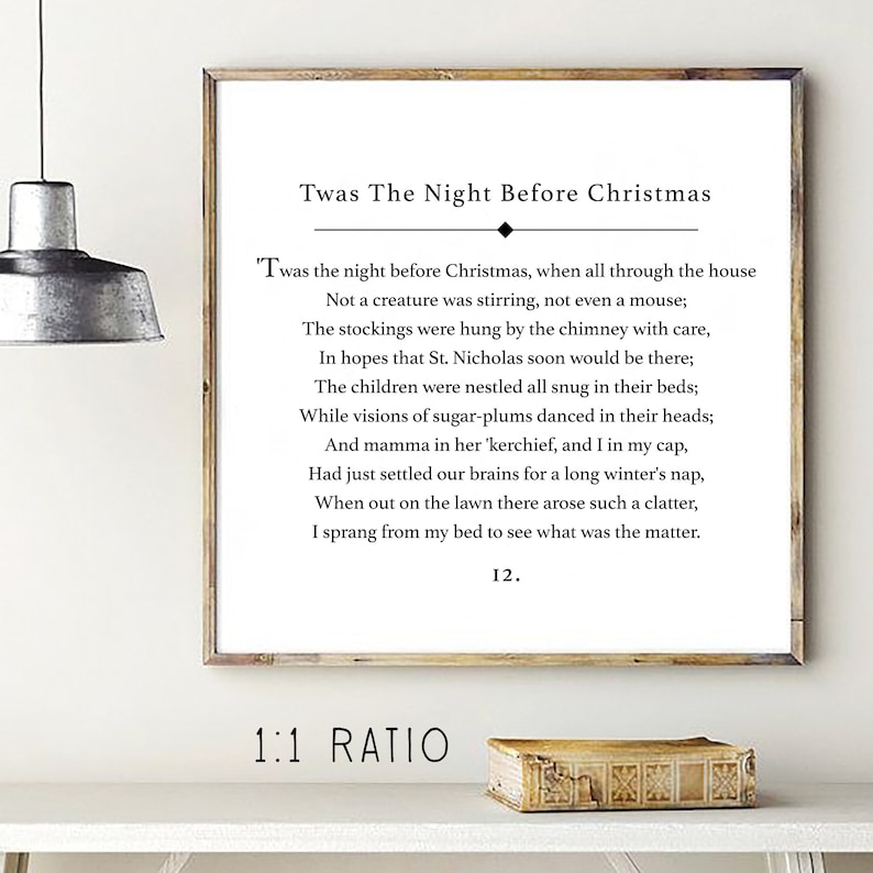 The night before christmas print christmas wall art | Etsy