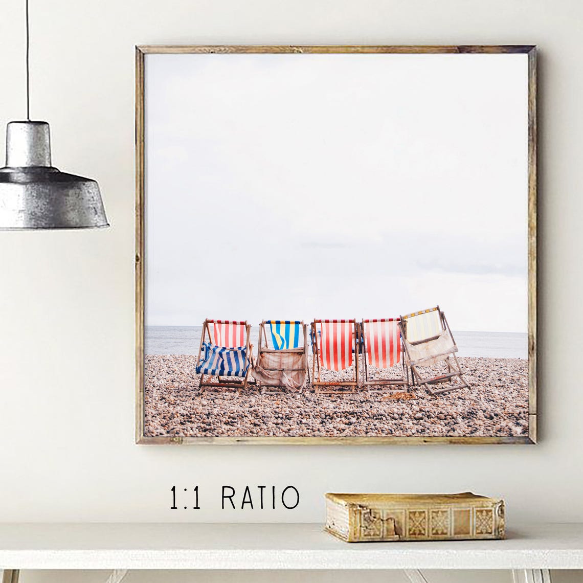 Retro Beach Chair Print, Retro Wall Art, Beach Chair Art, Colorful ...