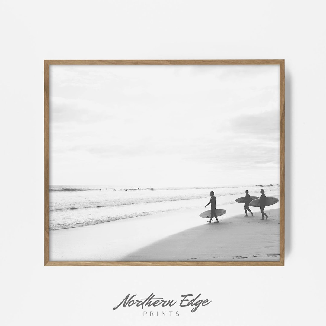 Bw Surfer Print, Surfing Decor, Black White Surf, Surfer Print, Surfing ...