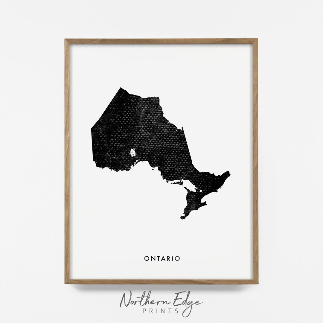 Ontario Map, Printable Art, Canada Print, Printable Ontario, Loft Style ...