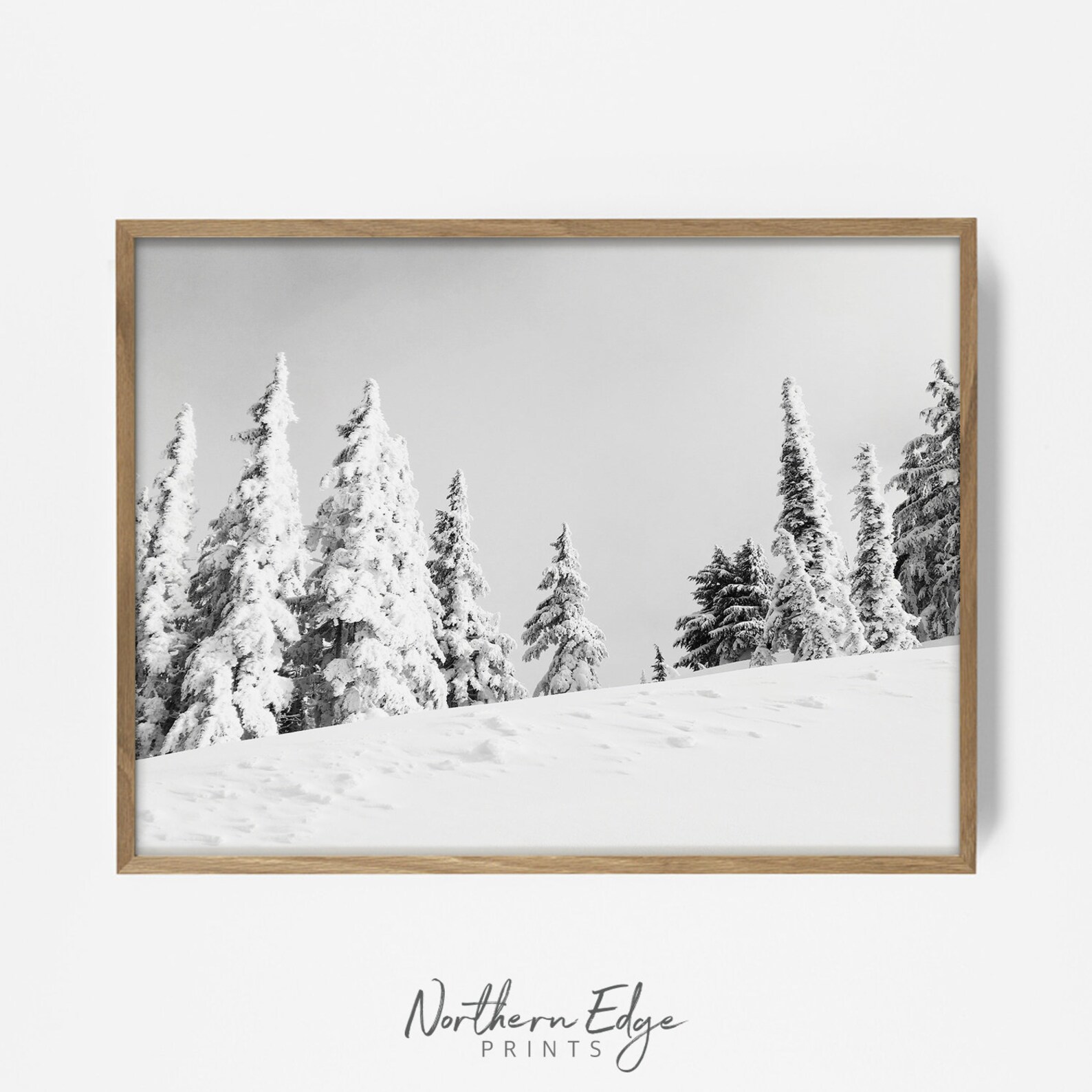 Bw Snow Ghost Print, Snow Print, Forest Print, Snow Art, Winter ...