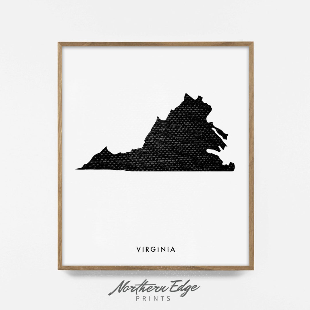 Virginia Map, Printable Art, United States Print, Printable US, Loft ...