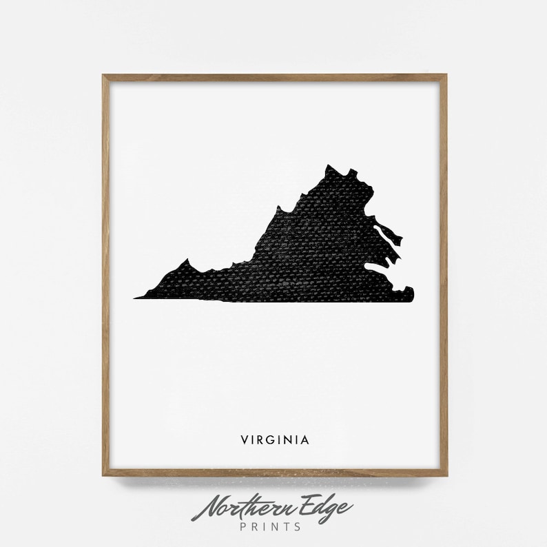 Virginia Map Printable Art United States Print Printable | Etsy