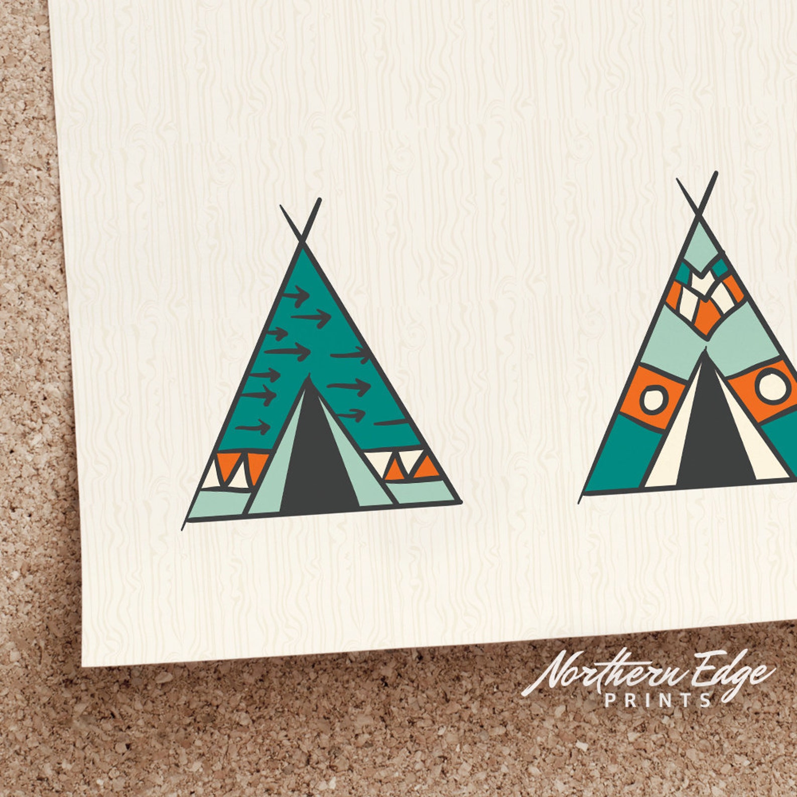 Teepee Printable Print Children's Room Decor Poster | Etsy