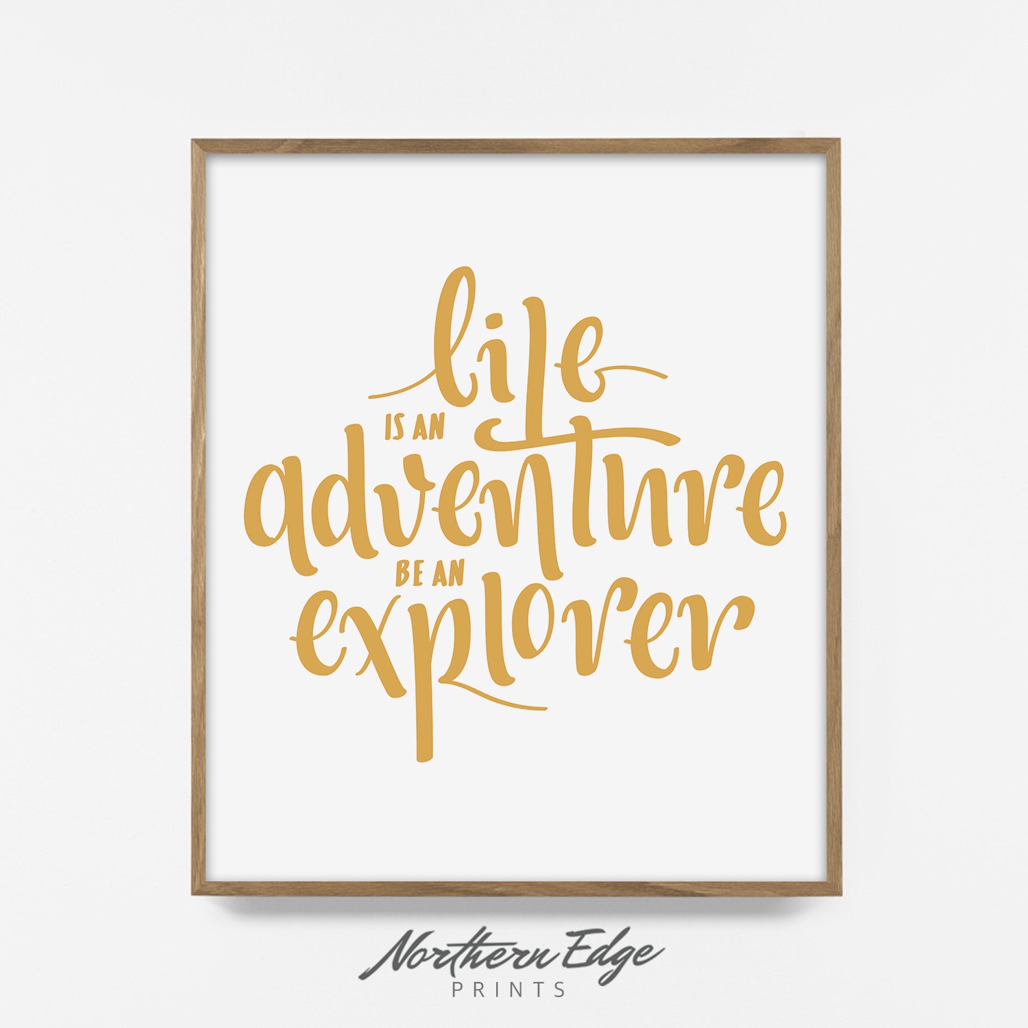 Adventure print adventure quote gold print explore print | Etsy
