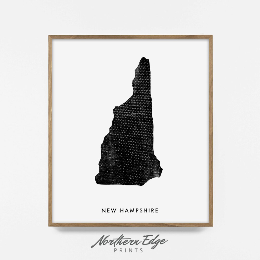 New Hampshire Map, Printable Art, United States Print, Printable US ...