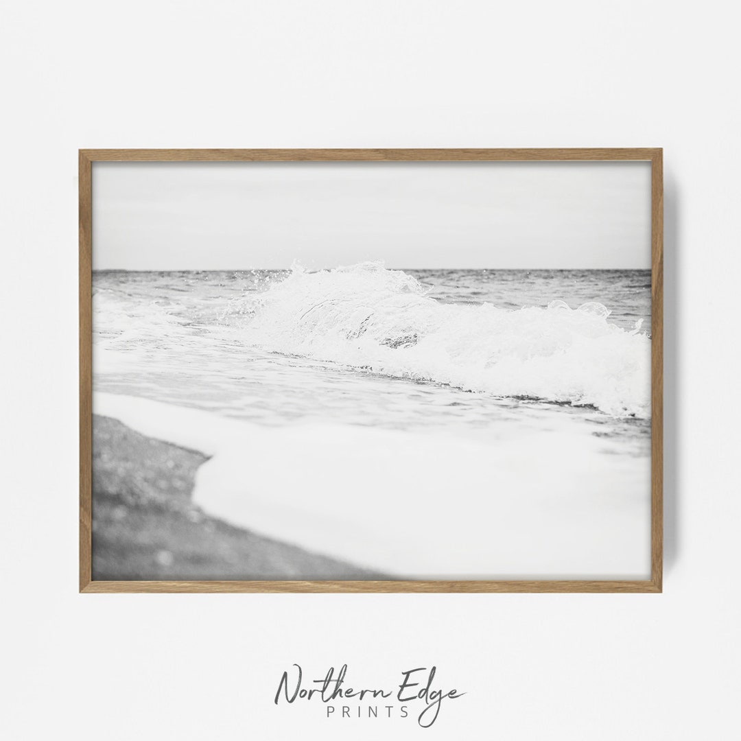 Bw Wave Print, Ocean Wave Photography, Beautiful Beach Print ...
