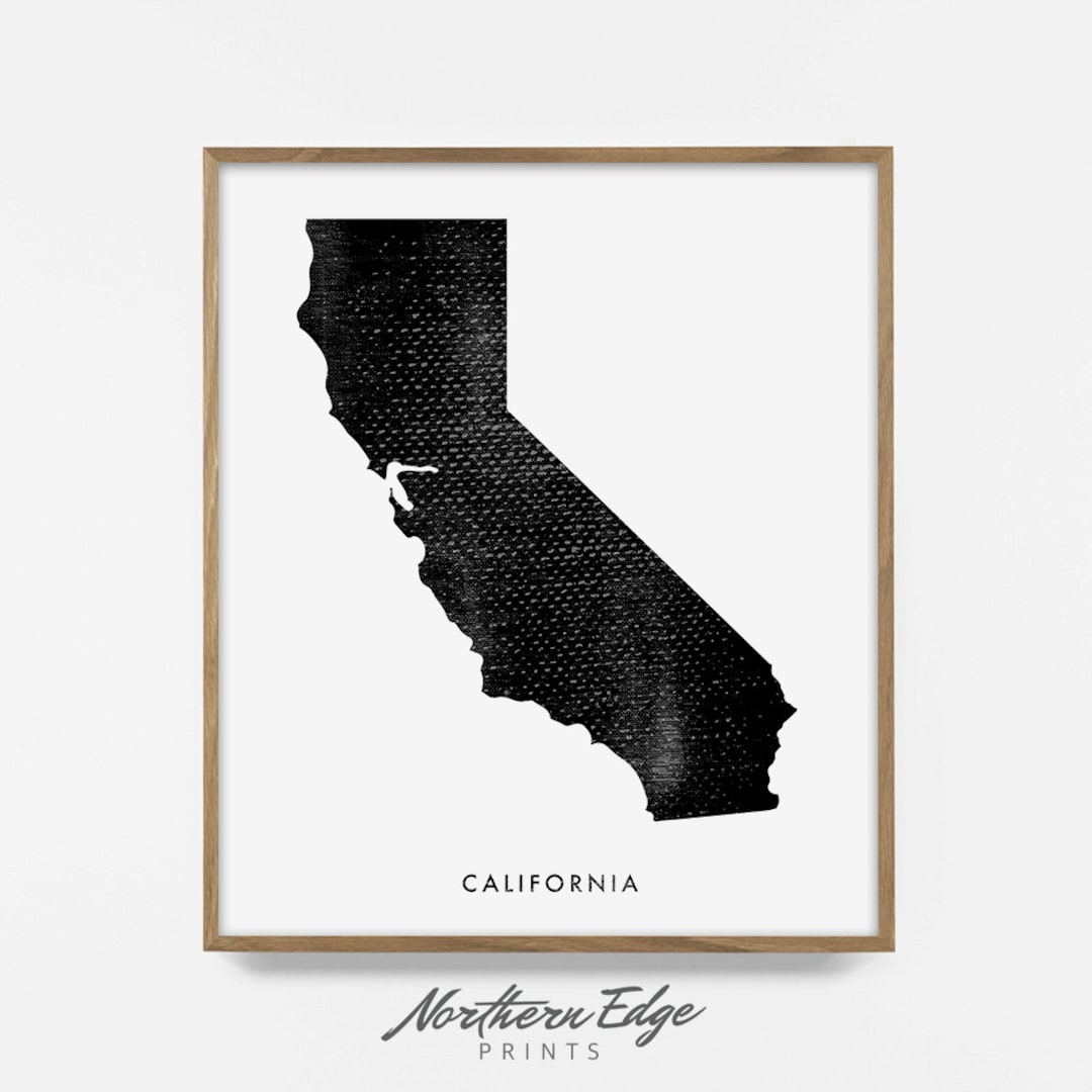 California Map, Printable California Artwork, United States Print ...