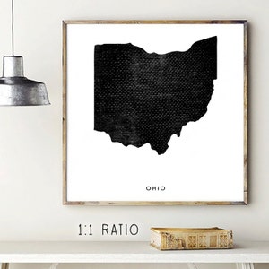Ohio Map, Printable Art, United States Print, Printable US, Loft Style ...