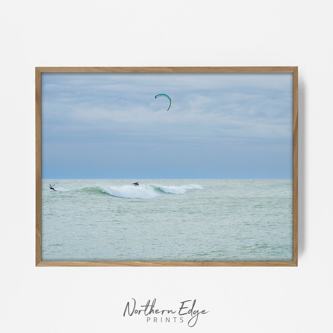 Kiteboard Print, Printable Beach Art, Beach Print, Surf Art, California ...