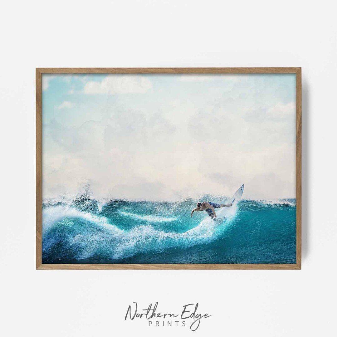 Surf Print, Surf Wall Art, Surf Decor, Surfer Art, Surfer Print, Beach ...