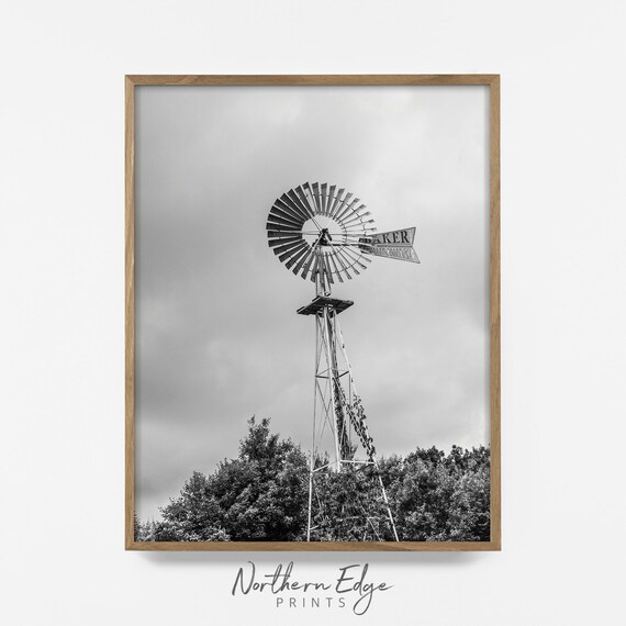 Old Windmill Rustic Farm Print Rustic Farm Photo Old Barn - Etsy
