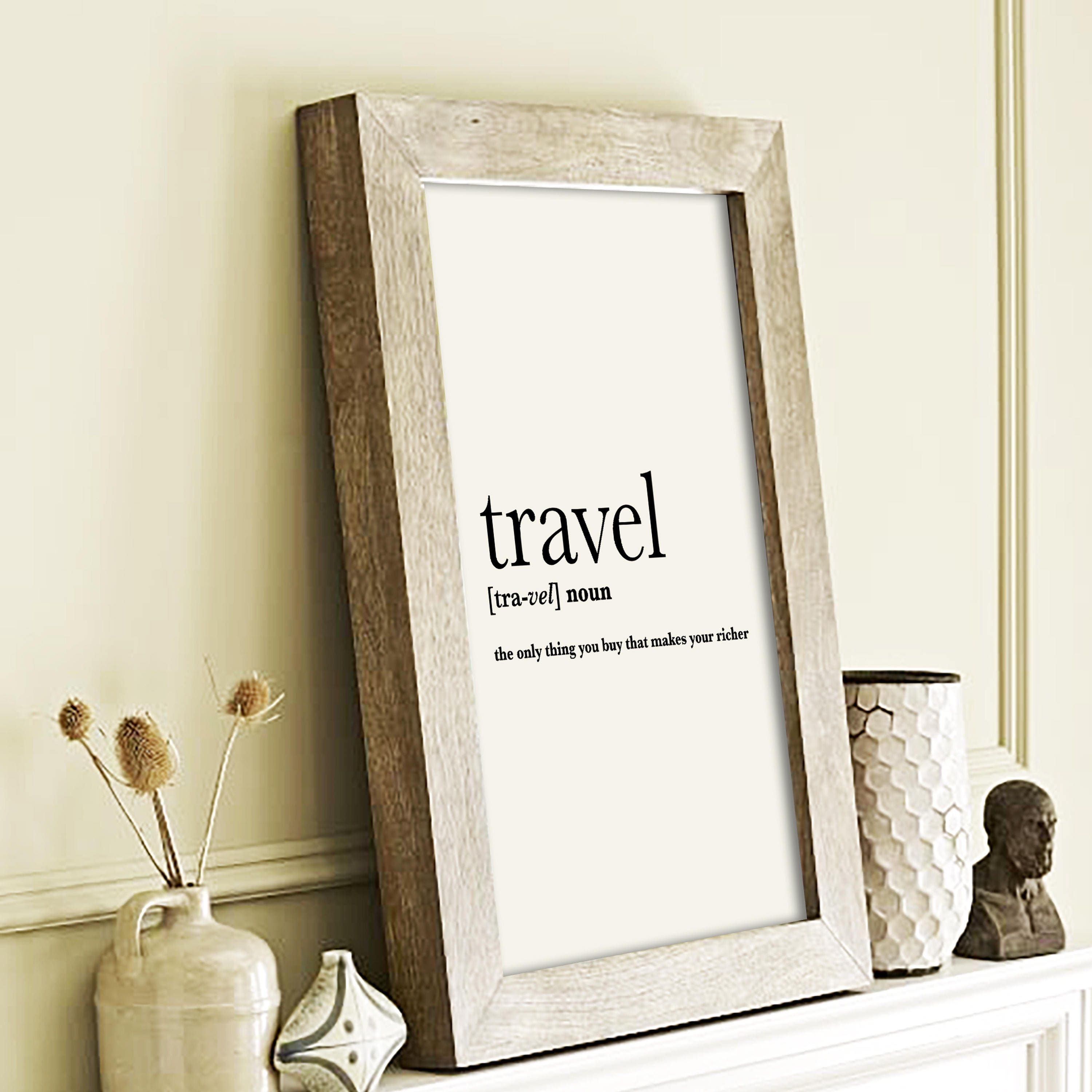 Travel Quote Print Printable Travel Art Travel Definition | Etsy