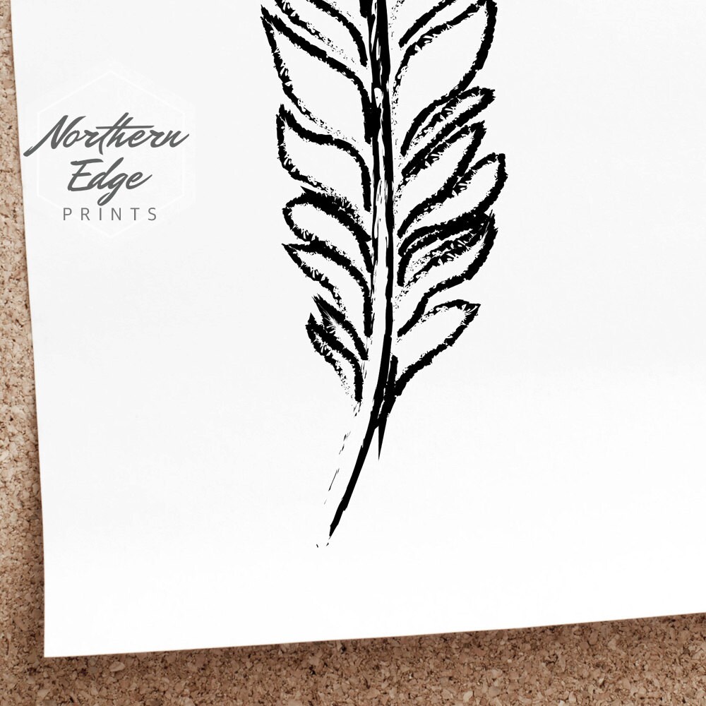 Feather Print Printable Feather Poster Boho Print Boho Art - Etsy