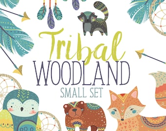 Tribal Woodland Clip Art Set Tribal Animal Clip Art Woodland - Etsy