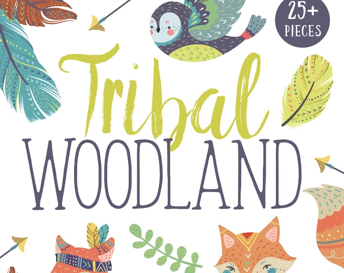 Hand Drawn Tribal Woodland Clip Art Tribal Animal Clip Art - Etsy