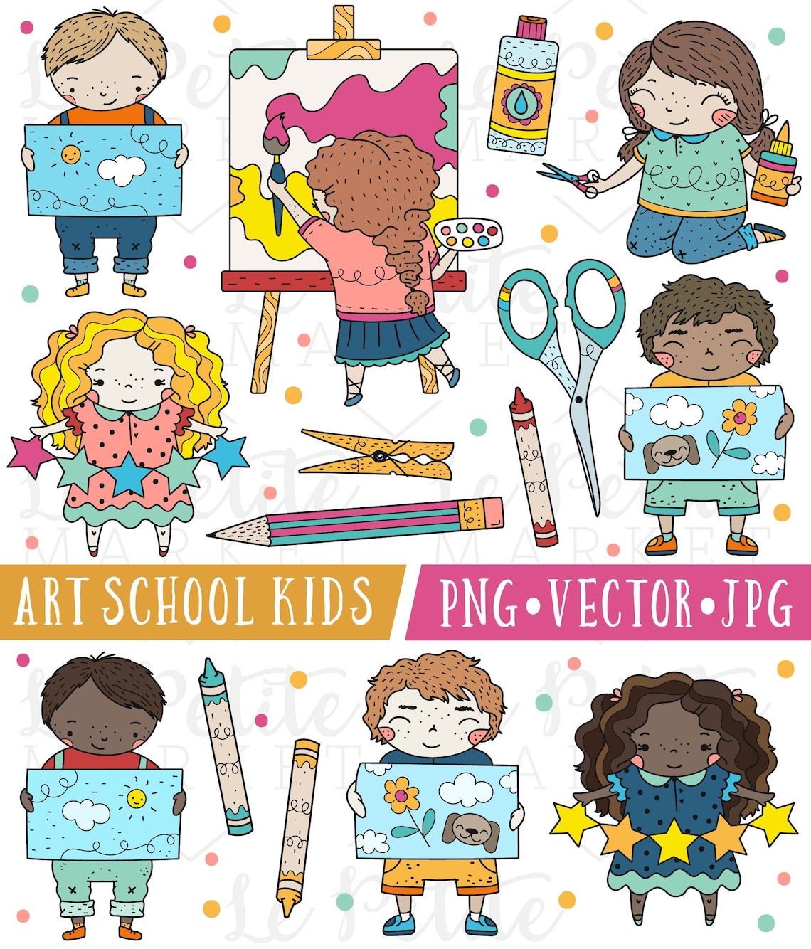 Cute School Kids Clipart Images, Cute School Clip Art, Art Class Kids ...