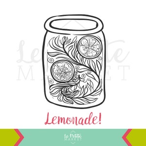 Doodle Hand Drawn Lemonade Summer Clip Art, Mason Jar Clipart, Lemonade ...