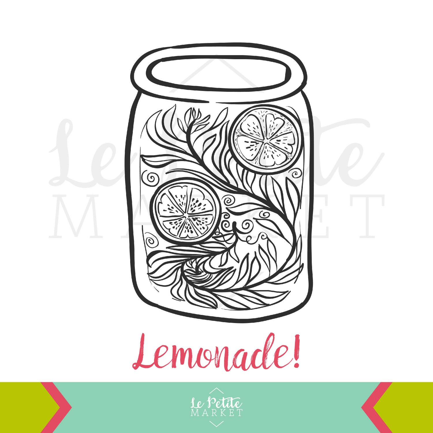 Lemonade Pitcher Coloring Page