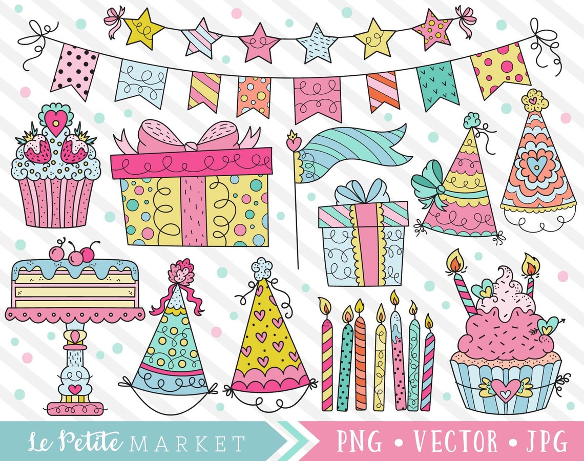 Cute Party Clip Art, Party Graphics, Cute Birthday Clipart Images ...