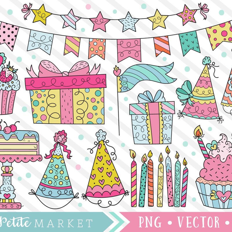 Birthday Clipart - Etsy
