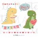 12 Piece Valentine Dinosaur Clip Art, Valentine Illustrations ...