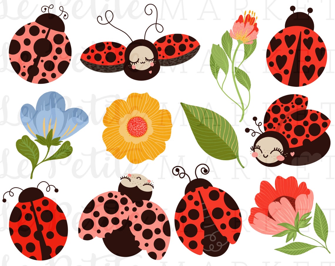 Ladybug Clipart Images Cute Ladybug Clip Art Digital - Etsy