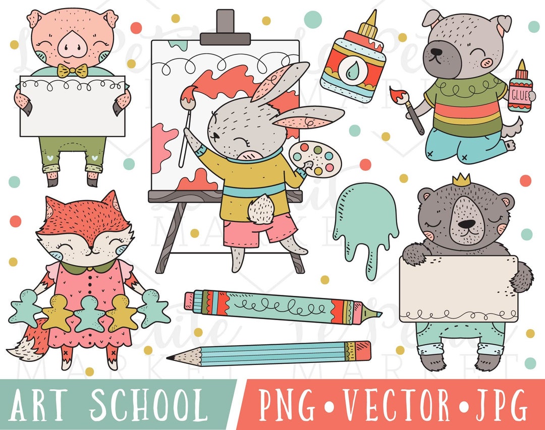 Cute School Animals Clipart Images, Art School Clipart, Cute Classroom ...