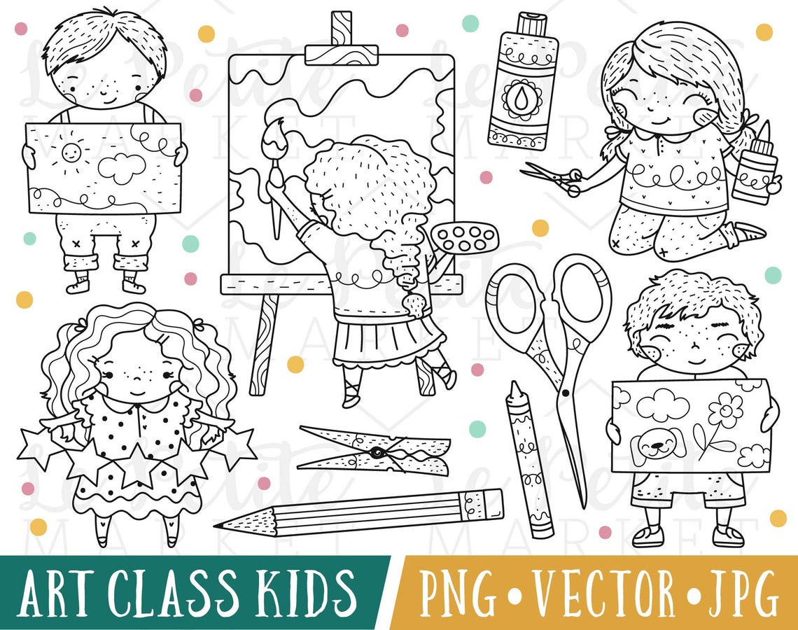 Cute School Kids Clipart Images Cute School Clip Art Art - Etsy