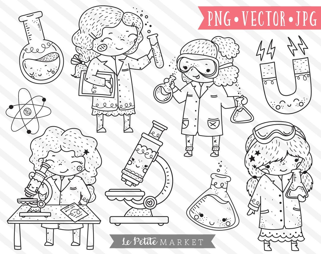 Scientist Girls Clipart, STEM Girl Clipart, Girls in STEM Clip Art ...