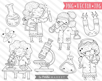 Cute Science Girl Clipart STEM Clipart Stem Girls Clip Art | Etsy