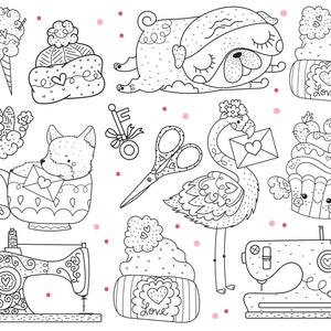 Valentine Clipart Bundle, Valentine Digital Stamps, Cute Valentine ...