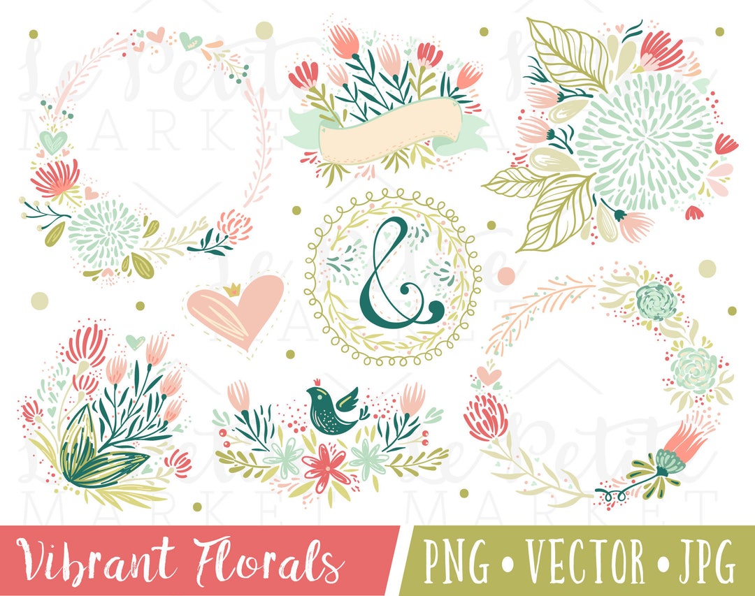 Painted Wedding Florals, Hand Painted Digital Invitation Graphics ...