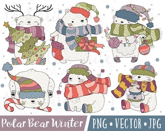 Cute Christmas Clipart Set of 27 300 DPI PNG & Vector Files - Etsy