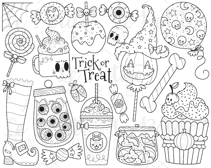 Halloween Candy Clipart Images Trick or Treat Clip Art - Etsy